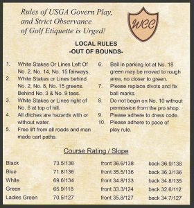 Scorecard – Windber Country Club