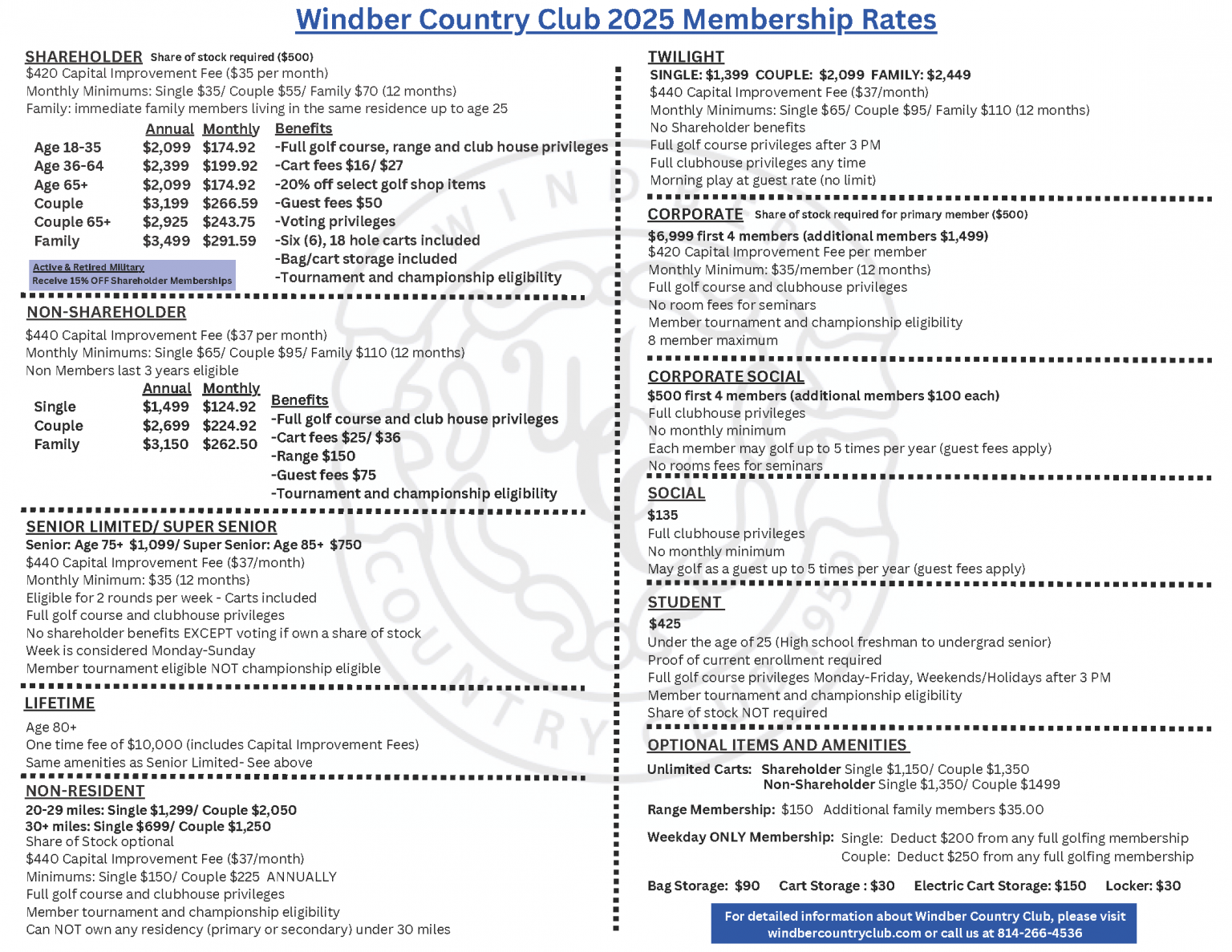 Membership – Windber Country Club