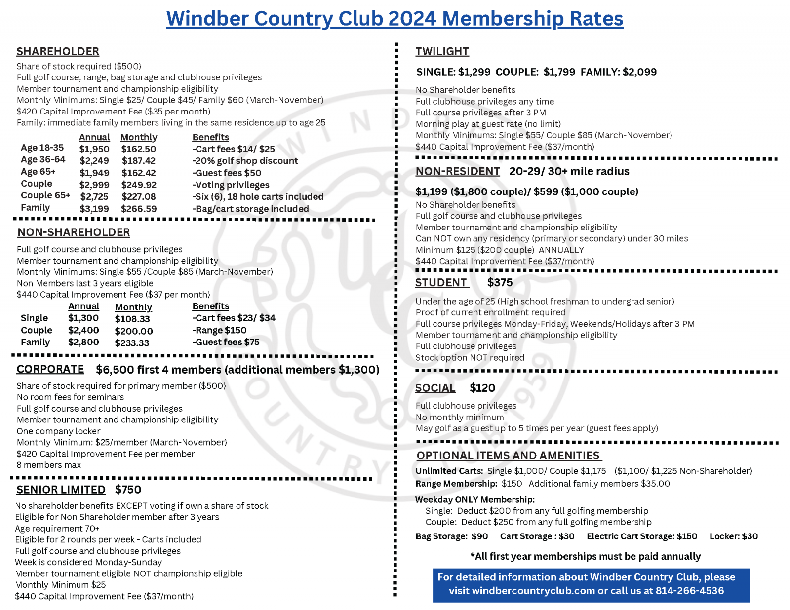 Membership – Windber Country Club